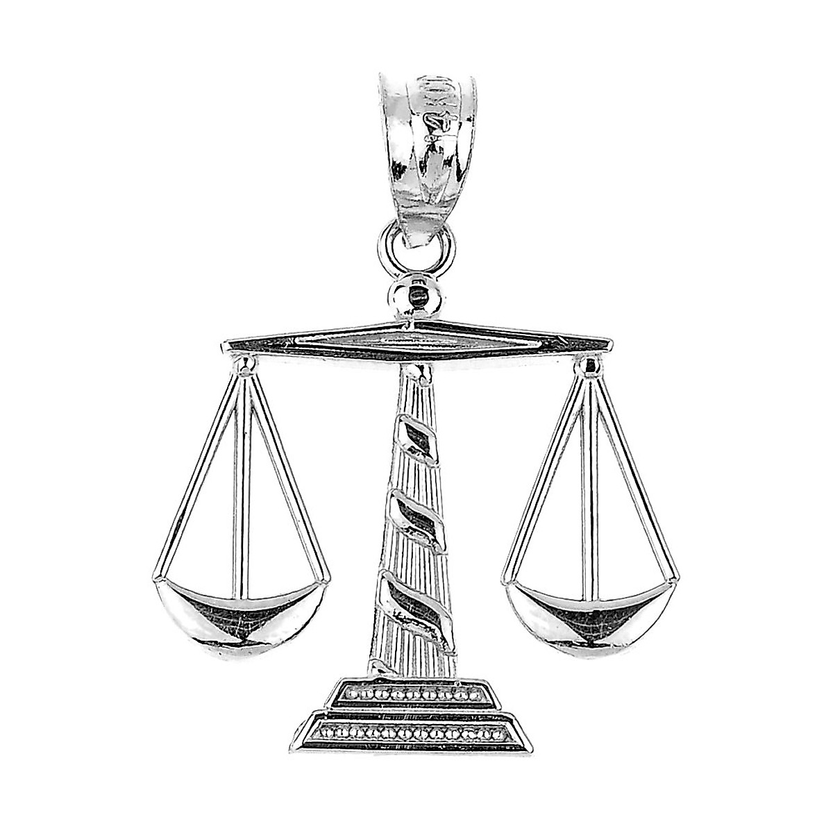 925 Sterling Silver Scales of Justice Pendant Necklace, 22"