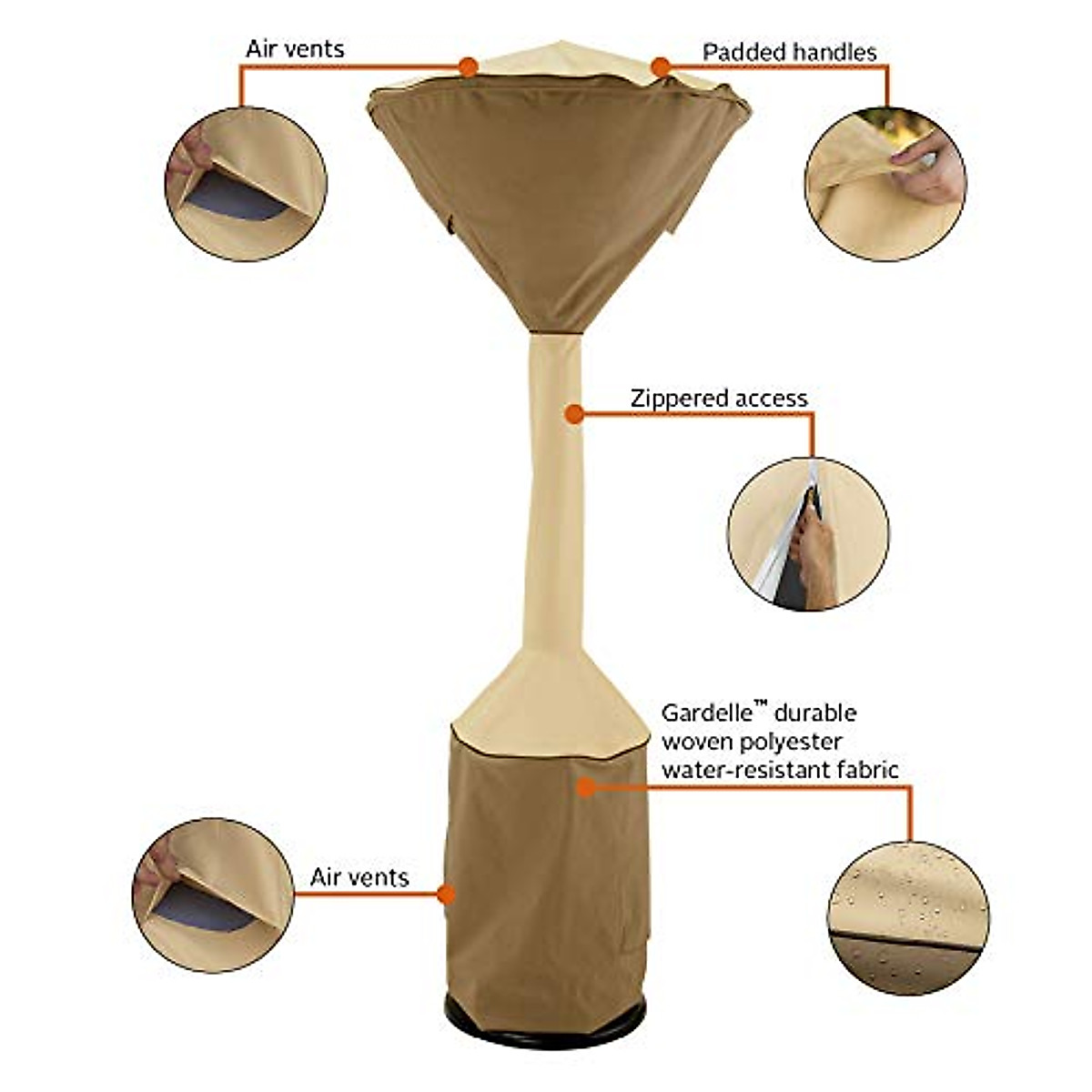 Classic Accessories Veranda Water-Resistant 34 Inch Round Stand-Up Patio Heater Cover, Patio Furniture Covers