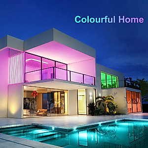 CHARKEE Outdoor LED Strip Lights Waterproof 32.8ft (16.4ft*2), LED Tape Lights with Remote, RGB Light Strips Outdoor, Room Lights Color Changing for Bedroom, 12V LED Light Strip Waterproof