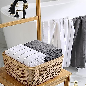 Vnoss 6 Pack Hand Towels – Super Absorbent, Fast Drying, Premium Microfiber Bathroom Towel - Multipurpose for Hotel, Travel, Sports, Spa Hand Towel 16 x 28 Inches - Gray