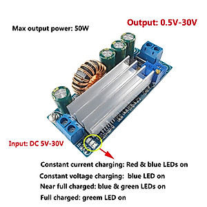 DC to DC Buck Boost Converter Adjustable Voltage CC CV Regulator 5-30V to 0.5-30V 4.2V 8.4V 12.6V 30W Power Supply Led Driver Constant Current Battery Charger with Charging Status Indicator