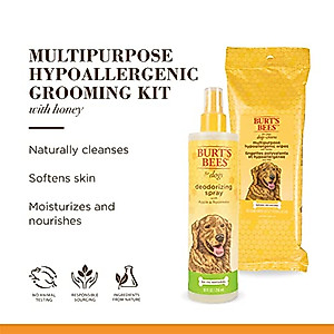 Burt's Bees For Dogs Multipurpose Hypoallergenic Grooming Wipes - Burts Bees Dog Deodorizing Spray, Dog Wipes For Cleaning, Burts Bees Dog Wipes, Deodorizing Spray for Dogs, Pet Wipes, Dog Spray