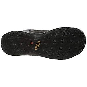 KEEN Men's Explore Mid Waterproof Hiking Boot, Magnet/Fiery Red, 9