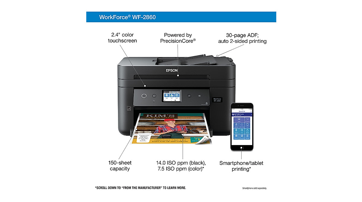 Epson Workforce WF-2860 All-in-One Wireless Printer | High-Quality & Fast