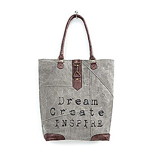 Mona B. Vintage Recycled Upcycled Canvas Dream Create Conserve Collection with Vegan Leather Trim (Dream Create Inspire) (Tote)