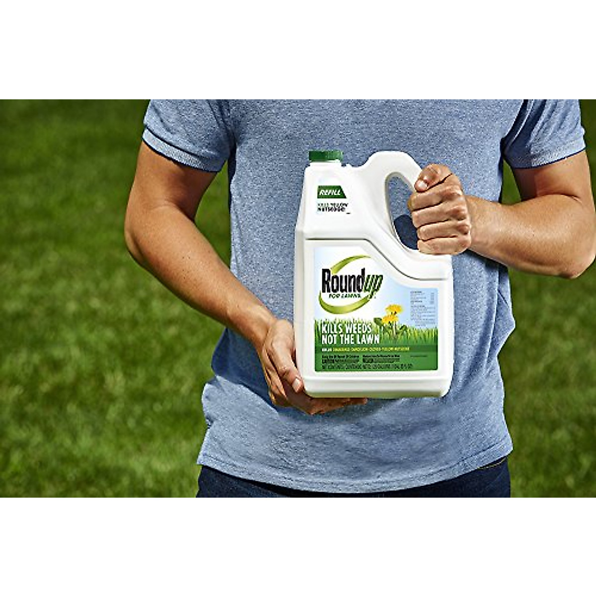 Roundup For Lawns1 Refill (Northern), 1.25 gal. - Lawn Safe Weed Killer For Northern Lawns - Kills Crabgrass, Dandelion, Clover and Yellow Nutsedge - Kills Weeds, Not the Lawn