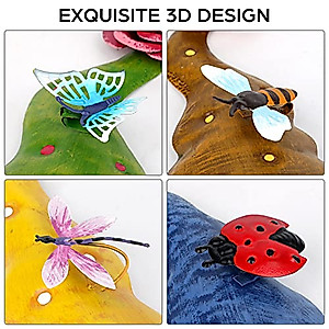 Adorafur Garden Gnome Stake Decoration Metal Yard Art Outdoor Statue Decor for Lawn Patio Pathway (4 Pieces)