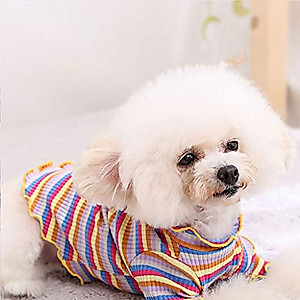 Extra Small Dog Sweater Female Rainbow Pajamas Winter Vest Dog Shirt Pet T-Shirt Cat Clothes Cute Puppy Pet Clothes