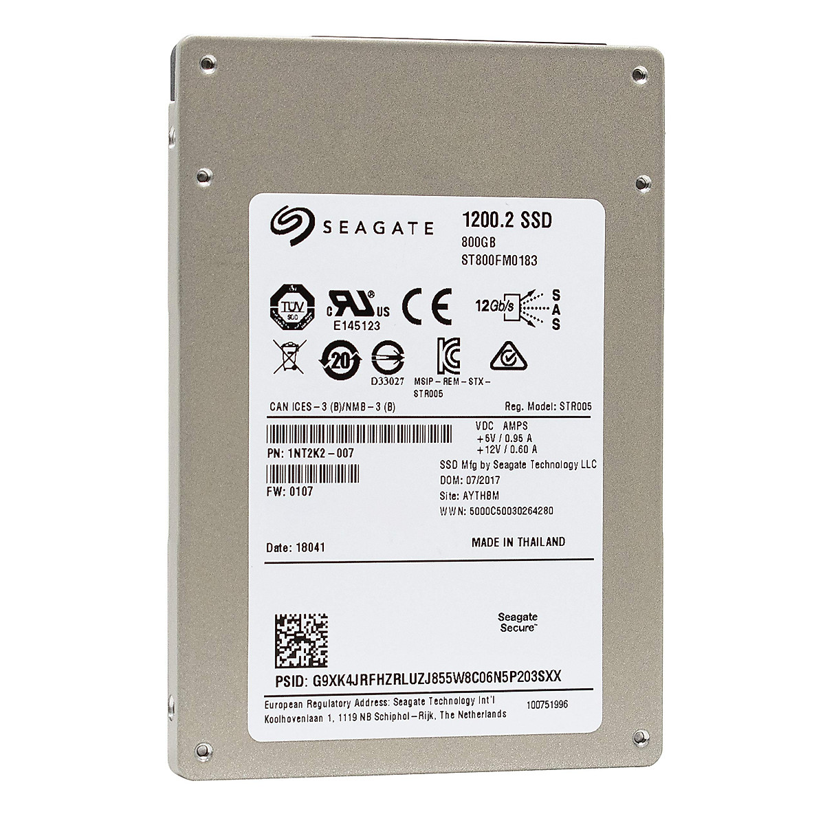 Seagate 1200.2 | ST800FM0183 | 800GB SAS 12Gb/s eMLC 2.5" Inch 7mm | Enterprise Solid State Drive SSD