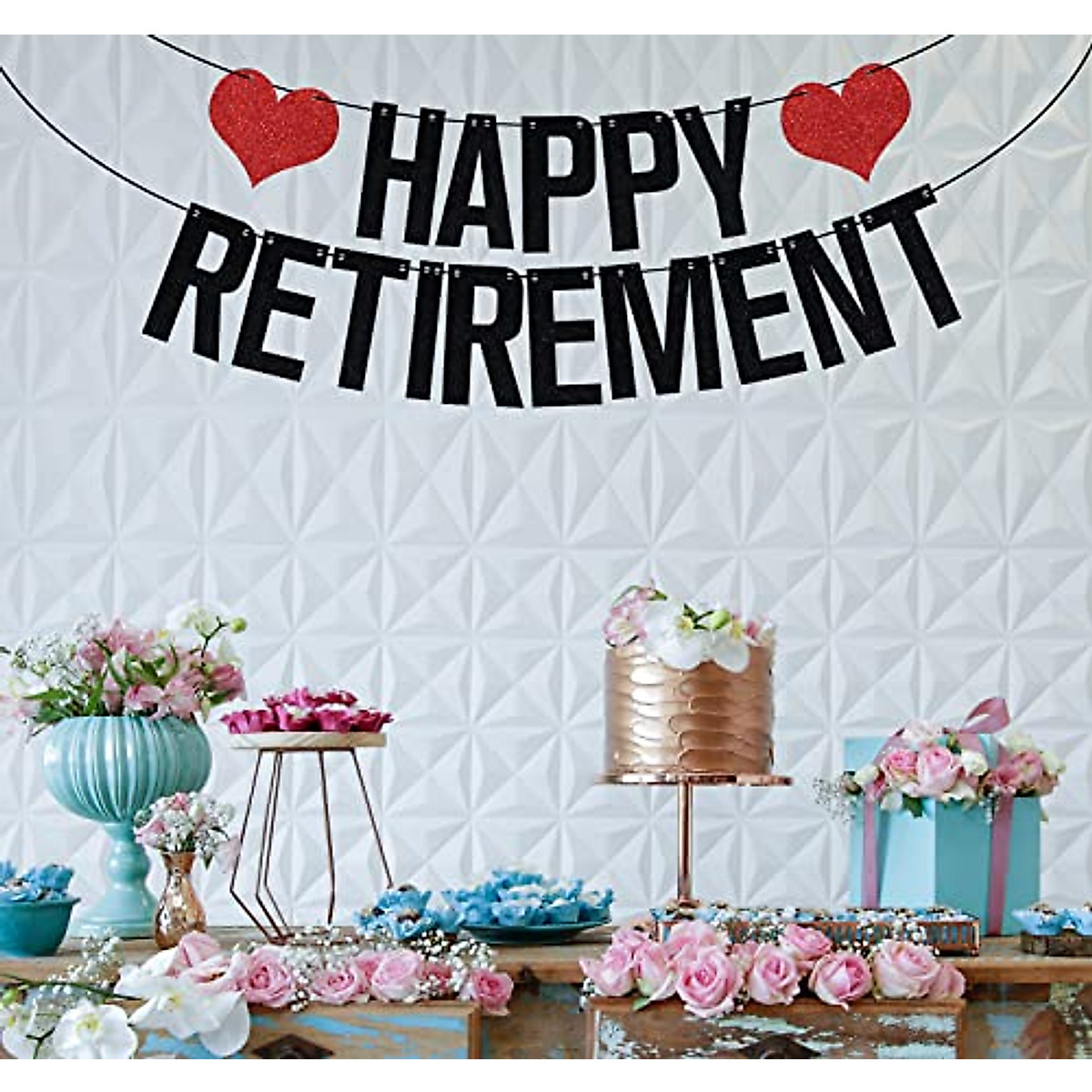Black Glitter Happy Retirement Banner, Officially Retired Decorations, , Farewell Party Retirement Party Decorations