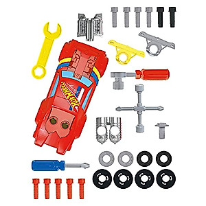 Hot Wheels Ready-to-Race Car Builder Set, Night Shifter Vehicle, 29 Pieces Toy Car Construction Set, Mechanic Role-Play, Kids Toys for Ages 3 Up by Just Play