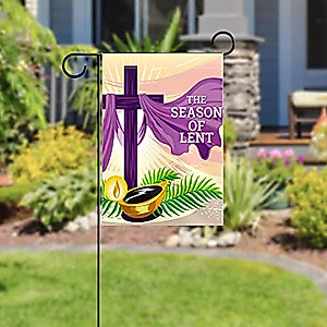 Garden Flag Holy Week. The Time Of Lent. 12×18 Inch Double Sided Design Decorative Yard Banner Garden Flag Holiday Flag for Party Home Outdoor Decoration