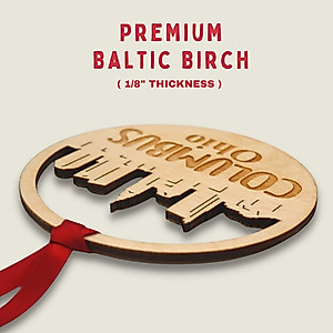 Columbus Christmas Ornament - Wooden City Skyline - Ohio OH