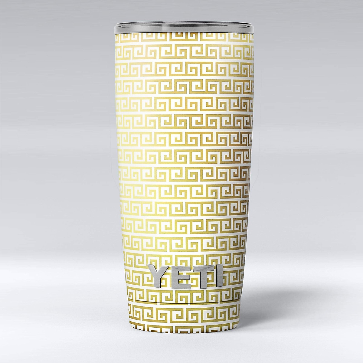 Design Skinz Golden Greek Pattern - Skin Decal Vinyl Wrap Kit Compatible with The Yeti Rambler Cooler Tumbler Cups