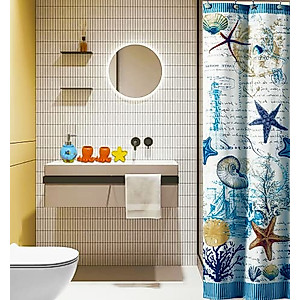 Decorative Bathroom Accessories Set for Kids, Vanity Organizers Including 2 Octopus Tumblers, 1 Clownfish Soap Dish, 1 Starfish Toothrush Holder and 1 Ocean Soap Dispenser