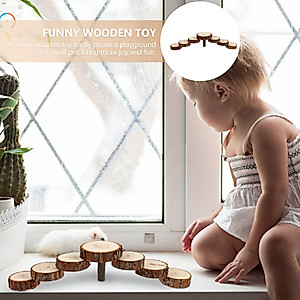 Wooden Hamster Ladder Bridge,Small Animals Climbing Ladder Activity Set Platform Ramps Playground Toys for Parrot Ferret Squirrel Hamster Rat Small Animals Little Rodent to Play and Exercise