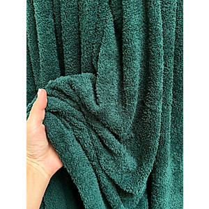 Plush Organic Terry Cloth Knit Fabric: Ideal for Sweaters, Bathrobes, and More - 60-Inch Width - 1 Yard of French Terry Cloth by The Yard (Hunter Green)