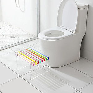 TOMTREE Rainbow-Colored Acrylic Step Stools for Adults and Kids: 400-lb Capacity, Sturdy and Easy-to-Assemble for Bedroom, Kitchen, and Bathroom