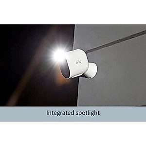 Arlo Pro 4 Spotlight Camera - 1 Pack - Wireless Security, 2K Video & HDR, Color Night Vision, 2 Way Audio, Direct to WiFi No Hub Needed, VMC4050P - White (Renewed)