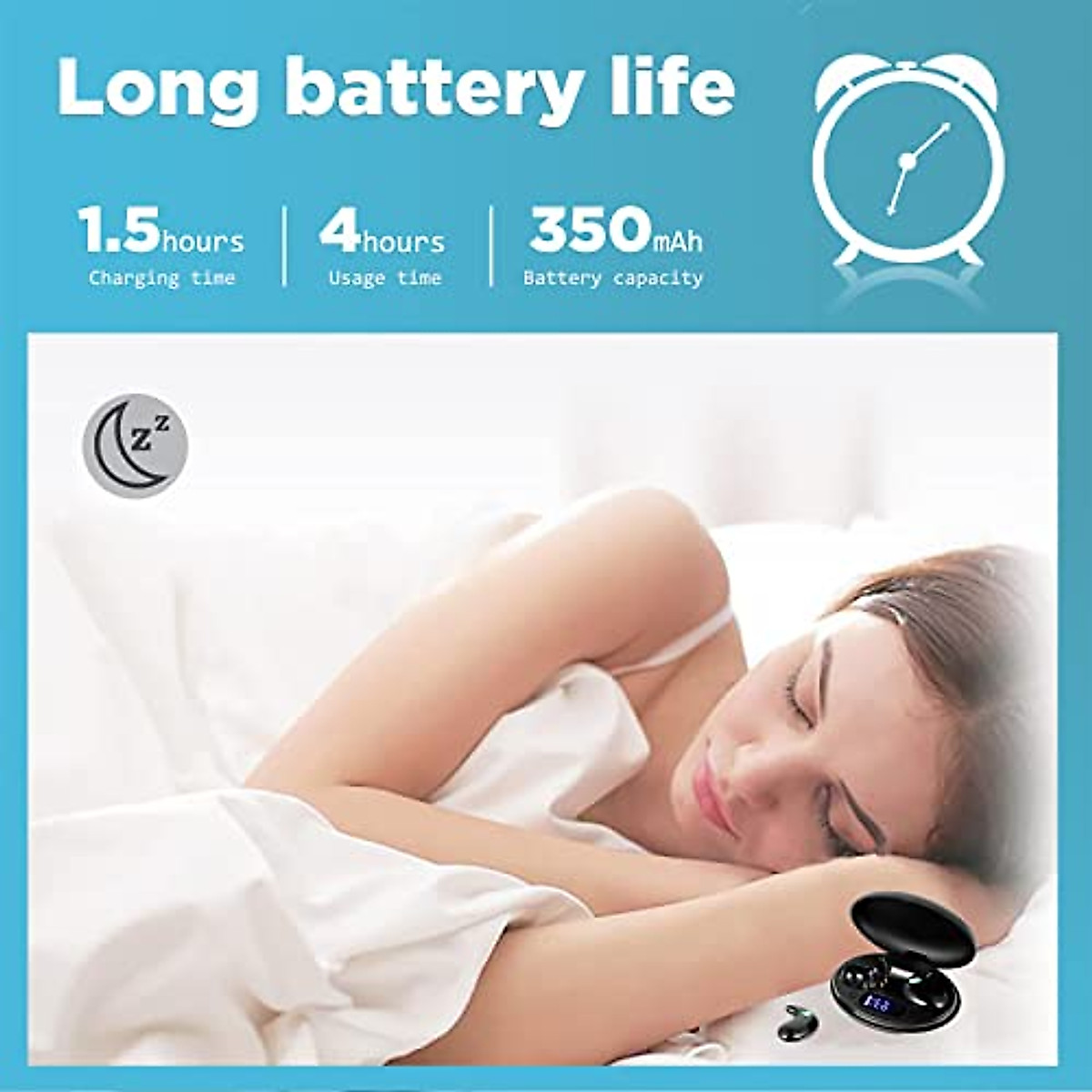 ESSONIO Sleeping Headphones Sleeping Earbuds Sleep Noise Cancelling Headphones with Microphone Wireless Headphones for Side Sleepers Sleeping Earbuds with IPX5 Waterproof