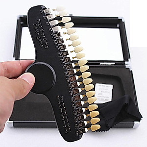 Junco Dental Teeth Shade Guide, Professional Porcelain 3D R-20 Tooth Whitening Shade Chart with 20 Colors