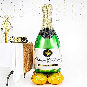 amscan 60" Anagram Bubbly Wine Bottle Airloonz Foil Balloon, Multicolor