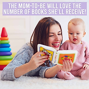 Hadley Designs 25 Books For Baby Shower Request Cards - Pink Baby Shower Invitation Inserts, Guest Book Alternative, Bring A Book Instead Of A Card, Baby Shower Book Request For Girls