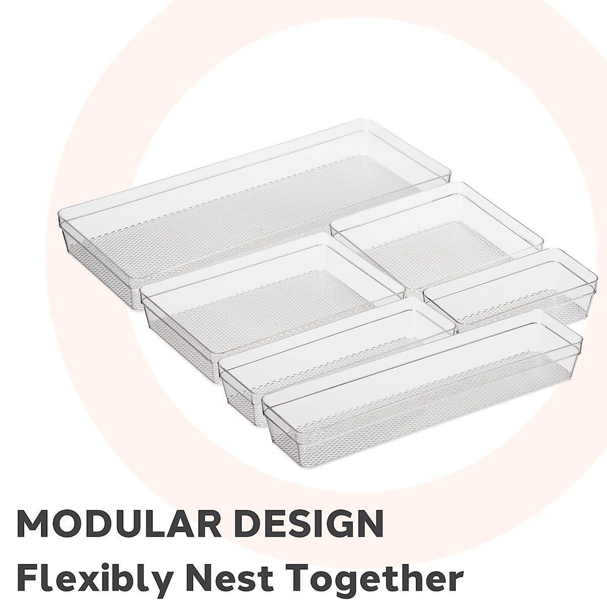 Oggi Clear Drawer Organizer - 3" X 9" - Ideal for Organizing Kitchen Drawers, Office, Desk, Silverware, Kitchen Utensils, Cosmetics and Bathrooms