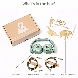 POGS Kids Wired Headphones | The Elephant | Foldable and Durable Headphones for Kids 3+ with Volume Control, Microphone, Volume Limiter 85 dB | Music-Sharing Function | (3.2ft, 3.5mm)