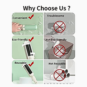 Marchul Pet Hair Remover - Reusable Cat and Dog Hair Remover for Furniture, Couch, Carpet, Car Seats and Bedding - Eco-Friendly, Portable, Multi-Surface Lint Roller & Animal Fur Removal Tool(Green)