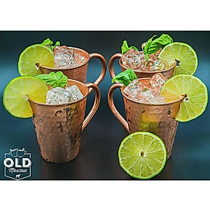 100% Pure Copper Old Moscow Mug, Copper Cup 12 Oz + 1 free Copper Straw