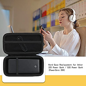khanka Hard Travel Case Replacement for Anker 325/535 Power Bank PowerCore 20K Portable Charger 20000mAh, Case Only (Black)