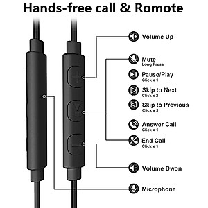 USB Earbuds with Microphone for PC Laptop, 6.5Ft Long Cord Wired USB Headphones Headset for Computer Desktop MacBook PS4 PS5 Work Calls Gaming, Over Ear in-Ear Earphones w Case, Control, Mute Function