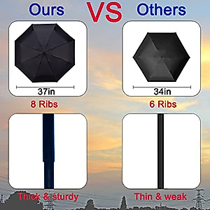 Allfourior Small Mini Compact Travel Umbrella 8 Ribs Lightweight Portable Parasol Sun&Rain Pocket Umbrellas