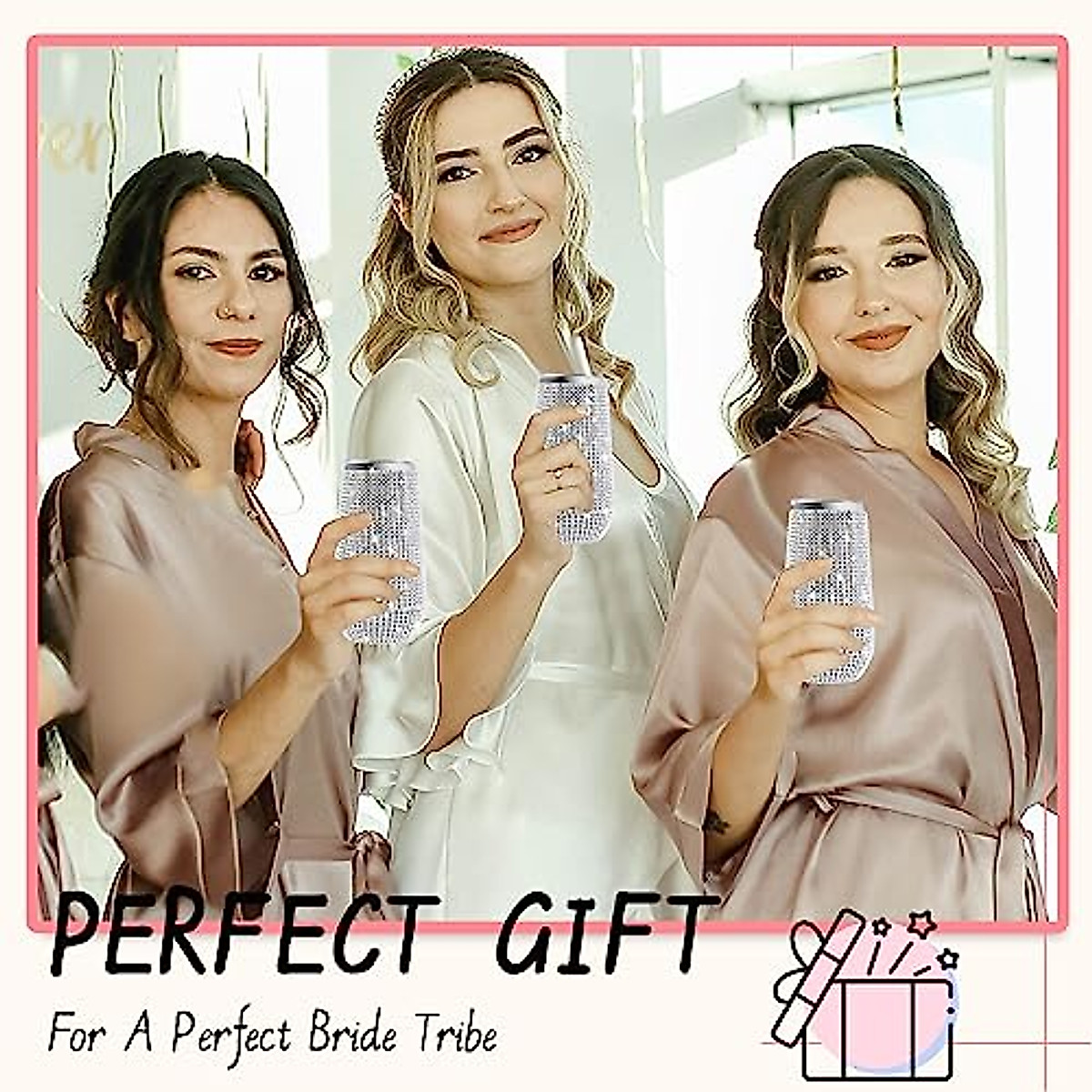 INSTOME Bling Water Bottle,6oz Bride to Be Champagne Flute-Perfect for Bride Tribe Gifts -Chic Bride to Be Champagne Flute-Ideal Bride Tribe Gifts Wedding Champagne Tumbler (1pcs)