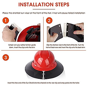 Glosaie Premium Hard Hat Visor Fits Standard V-Gard Full Brim Attachment for Men or Women Working Outside