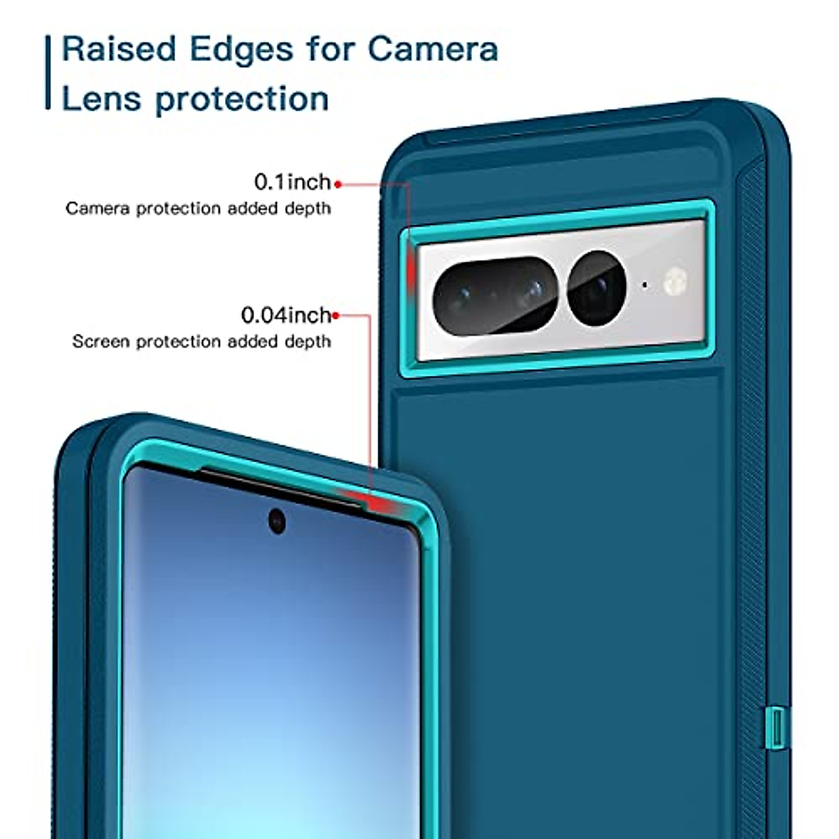 I-HONVA for Google Pixel 7 Pro Case Shockproof Dust/Drop Proof 3-Layer Full Body Protection [Without Screen Protector] Rugged Heavy Duty Durable Cover Case for Google Pixel 7 Pro 6.7 inch,Turquoise
