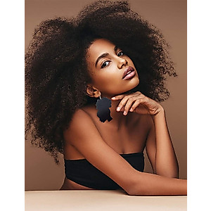 Sailimue 6 Pairs Round African Wooden Earrings for Women Drop Dangle Earrings Natural Ethnic Style Queen Earrings