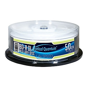 25 Pack 6X 50GB BD-R DL Blu-Ray Blank Disc Logo Top