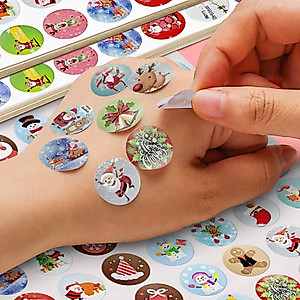 Christmas Stickers,504 PCS Christmas Stickers Labels,Snowman, Elf,Bells,Snow,Reindeer,Xmas Kids Stickers Decals for Crafts Decorations&Christmas Party Supplies