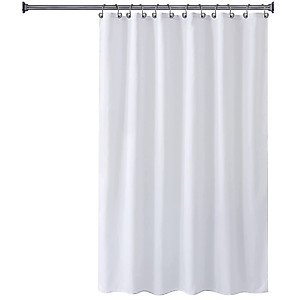 Splash Home Decorative Shower Curtain Hooks, Rust-Resistant Metal Curtain Rings, for Bathroom Rod and Curtain Hangers, Button Design Rings, Set of 12 - Nickel, 7 x 2 x 2 inch