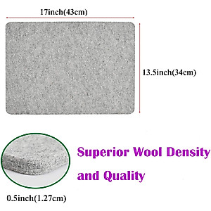 Rdutuok 17x13.5 Inches Wool Pressing Mat for Quilting Ironing Pad Pure Wool from New Zealand Easy Press Wooly Felted Iron Board for Retains Heat, Great for Quilting & Sewing Projects