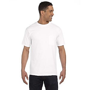 Comfort Colors Men's Adult Short Sleeve Pocket Tee, Style 6030(White)