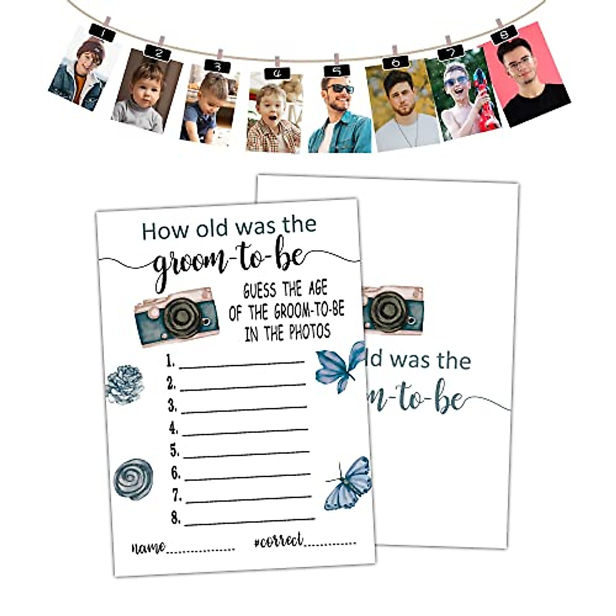 Bridal Shower Games - How Old Was The Groom-To-Be Card Game - Wedding Shower Games - Groomsman Party Supplies Decorations - Bachelor/Engagement Party Favor(01)