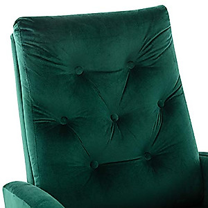 Merax Green Modern Tufted Accent Rocking Chair, Upholstered Nursery Glider Rocker with High Backrest for Baby and Kids, Set of 1