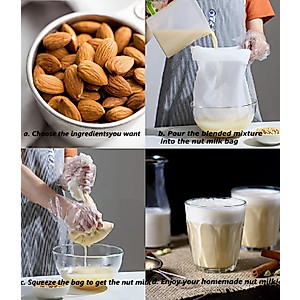 Nut Milk Bag,Multiple nut milk bag reusable Food Strainer, 2 Pack - 100Micron, 12"X12" Cold Brew Coffee Bag, Ultra Fine Nylon Mesh,mesh strainer, for Milk, Juice, Coffee, Tea