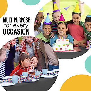 Exquisite 54 Inch X 300 Feet Black Plastic Table Cover Roll in A Cut - to - Size Box with Convenient Slide Cutter. Cuts Up to 36 Rectangle 8 Feet Plastic Disposable Tablecloths