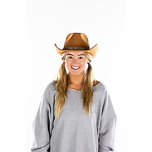 Funky Junque Women's Cowboy Hat - Suede w/Multi Thread Trim - Camel