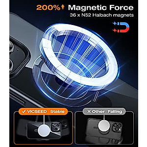 VICSEED for iPhone 14 Pro Max Case with Magsafe and Stand - 3 in 1 Clear [Non-Yellowing] [Permanent Magnetic] [Slim Yet Shockproof] for iPhone 14 Pro Max Phone Case for Men Women, Black