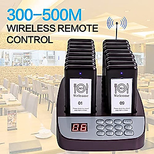 AGJ Restaurant Pager System 16 Pagers Beeper Buzzer System Guest Customer Queue Pagers for Food Truck Church Nursery Clinic Coffee Shop with Buzzer Vibration Flash